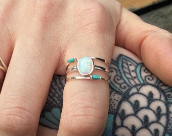 Opal stacking ring | Etsy