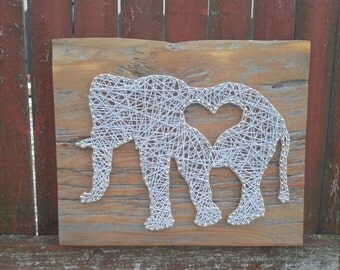 Elephant string art | Etsy