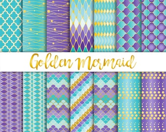 Retro SHAPES 12 Digital Papers pattern set scrapbook blog