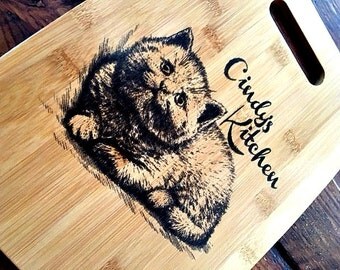 Cat cutting board | Etsy