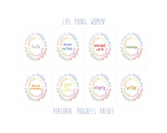 PRINTABLE Young Women Values Personal Progress DIVINE