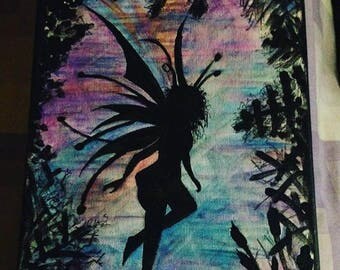 Sunset Fairy Butterfly Art Print