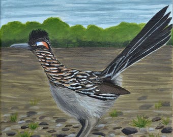 Roadrunner painting | Etsy