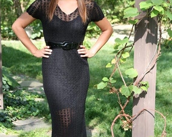 Black crochet dress | Etsy
