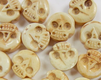 Bone skull bead | Etsy