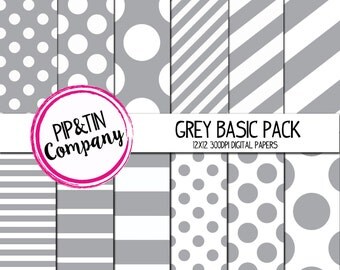 Grey digital paper | Etsy