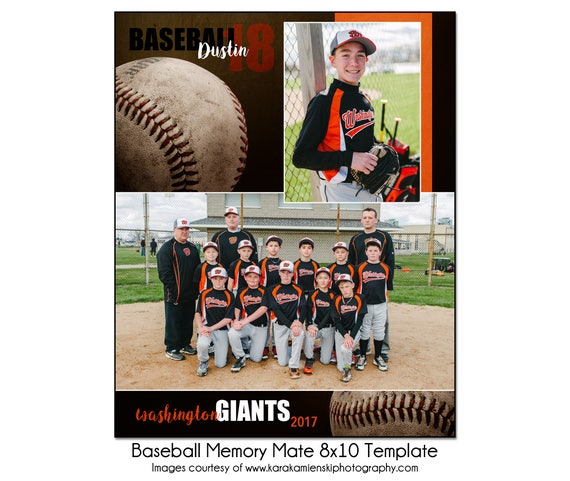 BASEBALL MM9 8x10 Memory Mate Template Sports Photo