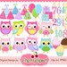 Cute Owls Digital Clipart Elements Set NO.AN021 by Cherryclipart