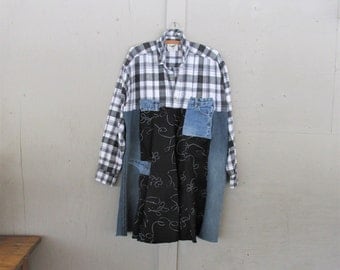 Recycled denim dress | Etsy