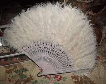 Ostrich feather fan | Etsy