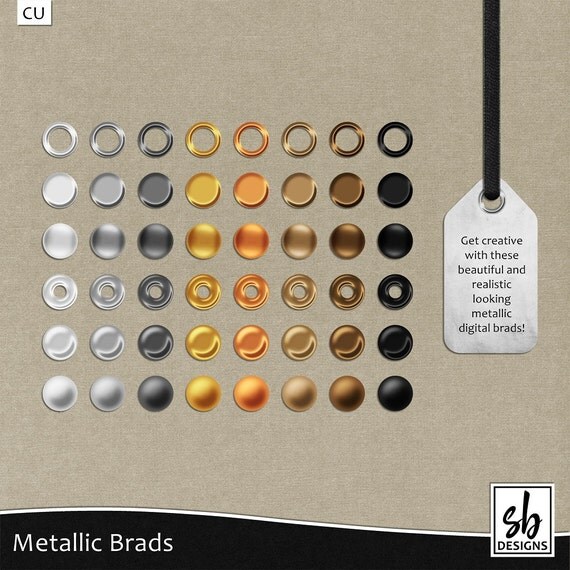 Digital Brads Brad Clip Art Brad Embellishments Digital