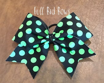 Cheer Bow Red and White Polka Dot