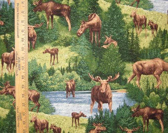 Moose fabric | Etsy