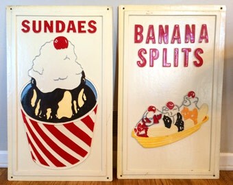 Retro ice cream sign | Etsy