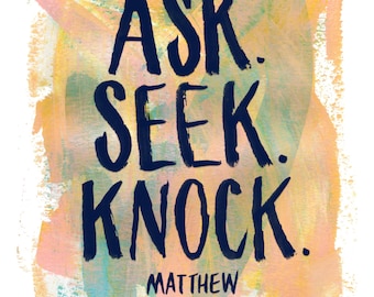Ask seek knock | Etsy