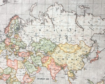 World map fabric | Etsy