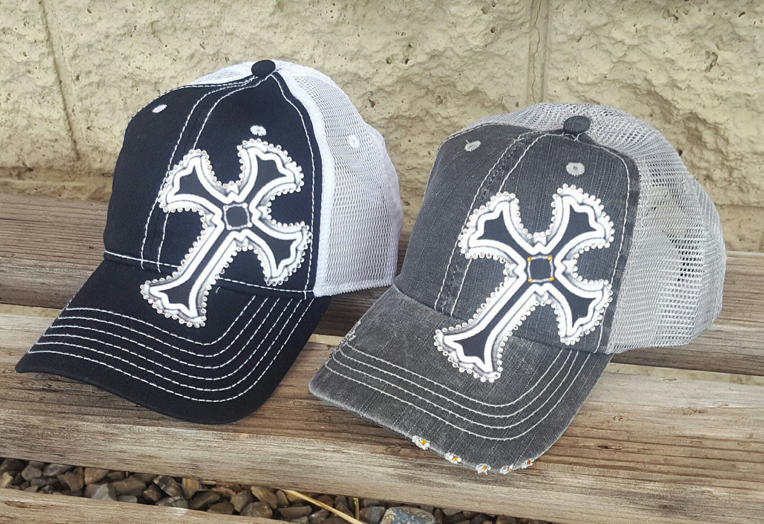Bling Cross Hats Rhinestone Cross Trucker caps Many colors