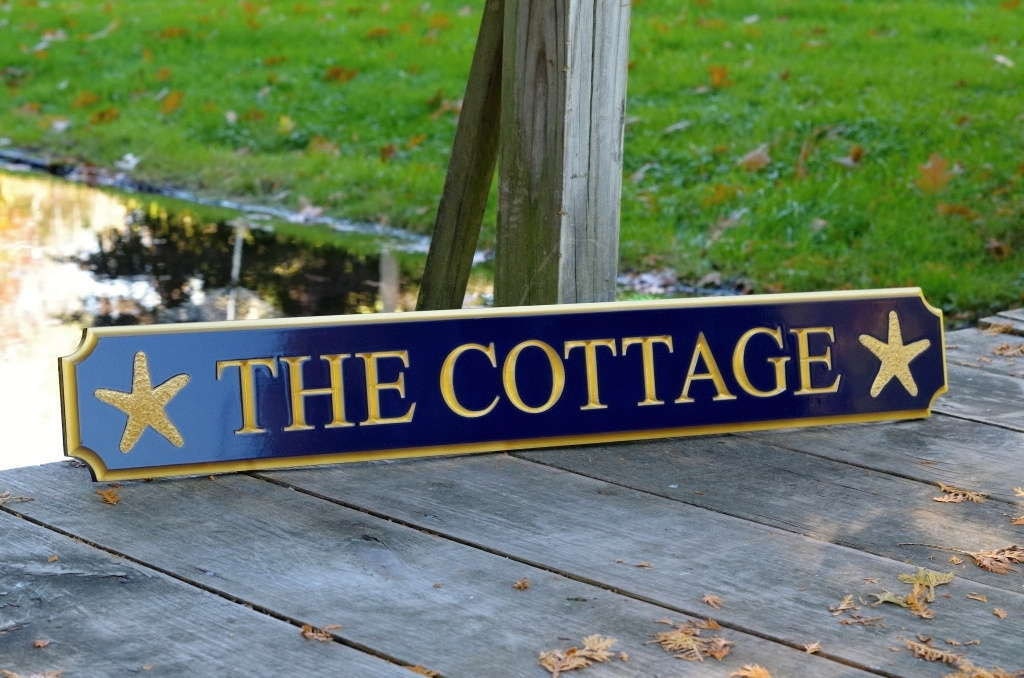 Custom Carved Quarterboard sign with starfish or other image