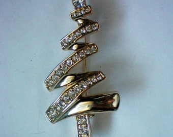 Signed Monet Rhinestone Butterfly Pin 3887