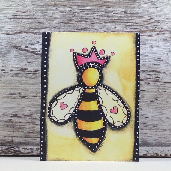 Queen Bee Blank Greeting Card Any Occasion