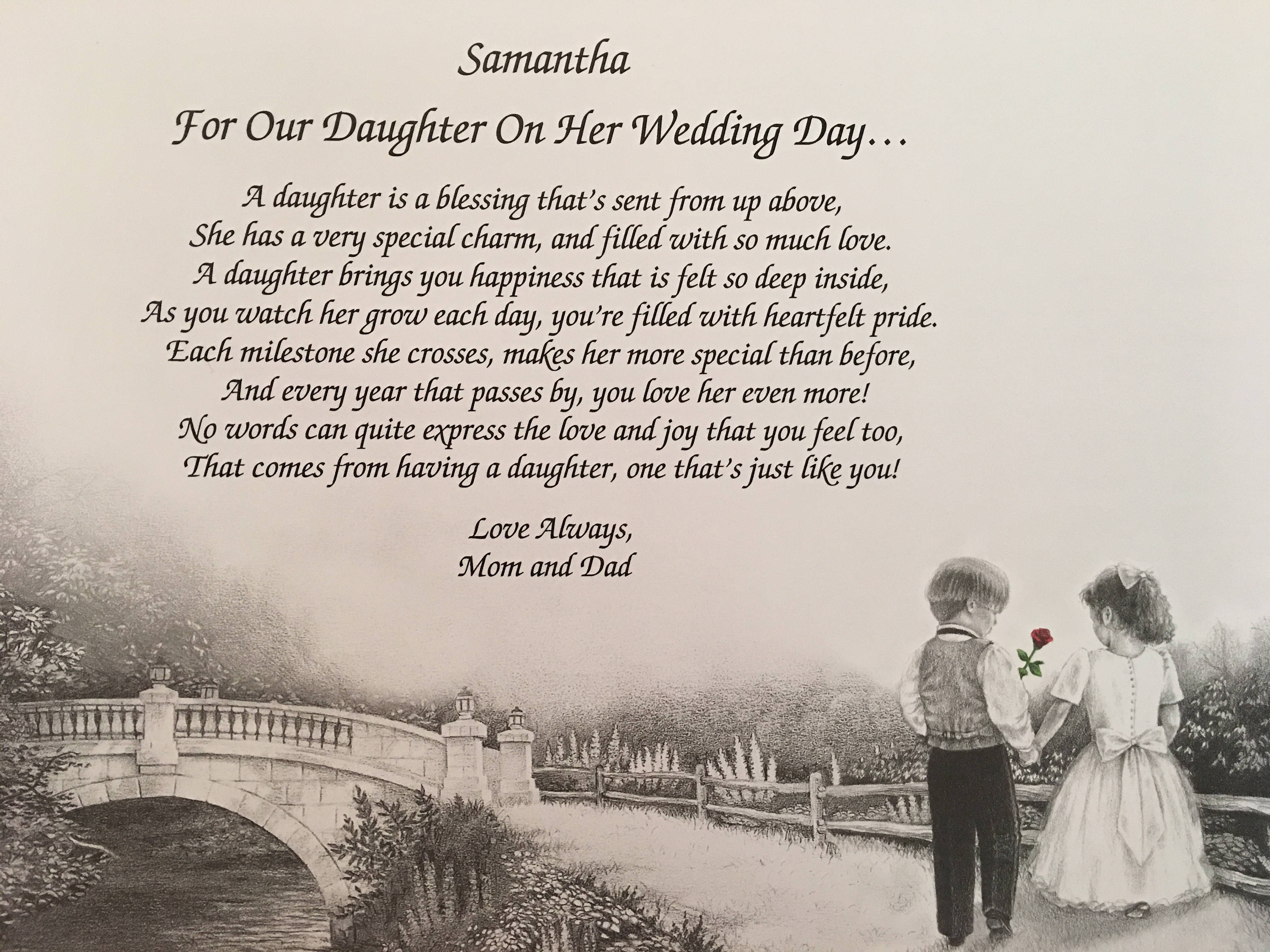 Wedding Gift For Daughter Personalized For Our Daughter On wedding-gift-for-daughter-personalized-for-our-daughter-on