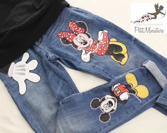 Minnie mouse jeans | Etsy