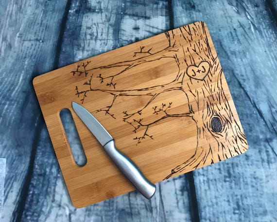 Wood burned Cutting Board custom cutting board rustic love