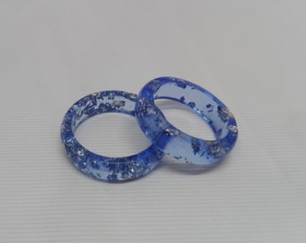 Blue resin ring | Etsy