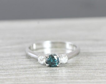 Teal gemstone ring | Etsy