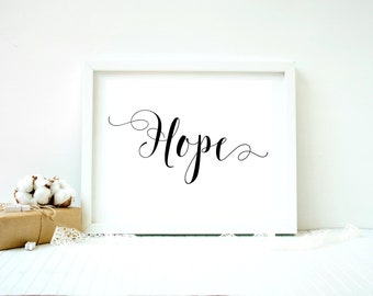 Cursive hope | Etsy