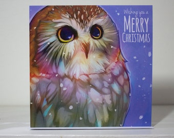 Owl christmas card | Etsy