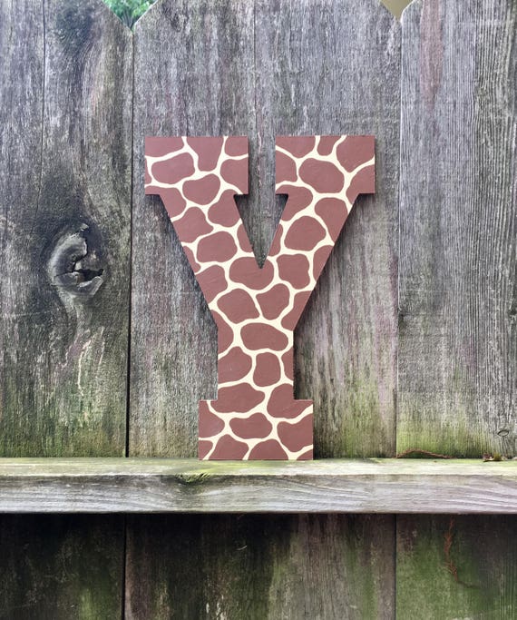 Giraffe print letters giraffe decor animal print Giraffe