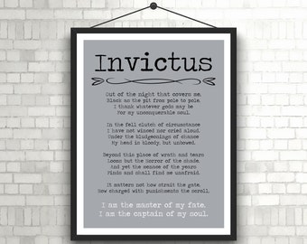 Invictus poem | Etsy