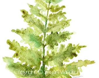 Fern watercolor | Etsy