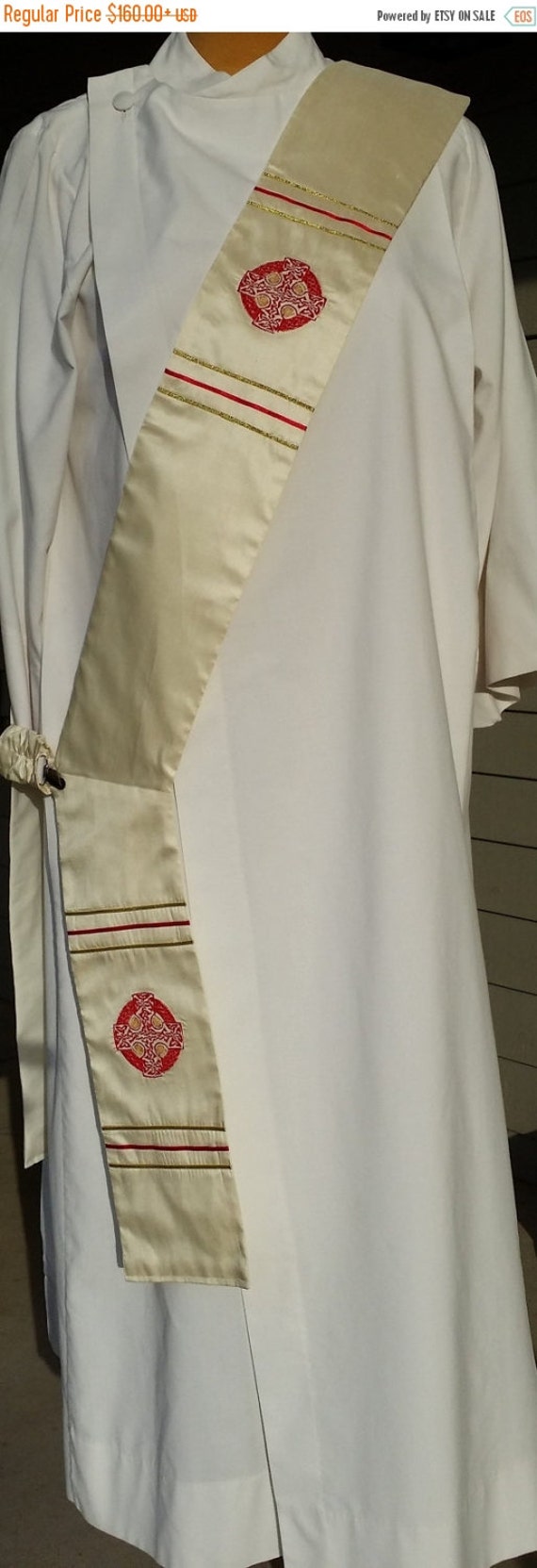 ORDINATION SALE Deacon's stole: Celtic Cross by FaithThreads