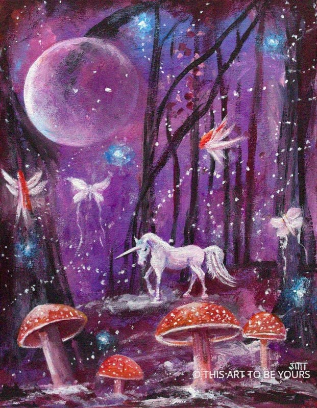 Enchanted Forest Original Painting on 11 x 14