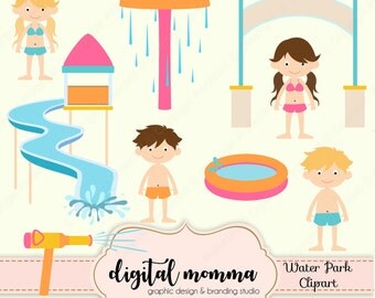 Water slide clipart | Etsy