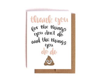 Poop thank you card | Etsy