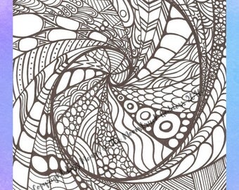 Spiral coloring page | Etsy