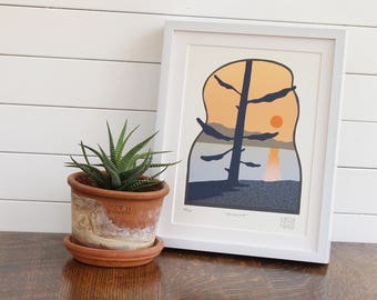 Viking Skeleton Warrior Celtic Limited Edition Silk Screen