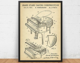 Piano blueprint | Etsy