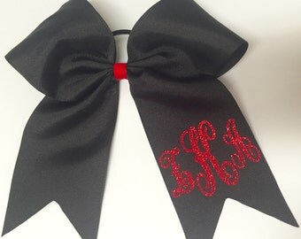 Monogram cheer bow | Etsy