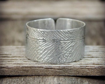 Etched silver ring | Etsy