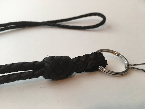 Braided leather lanyard Hand braided leather lanyard