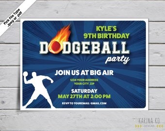 Dodgeball invitation | Etsy