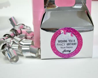 Happy Birthday Gift Labels Red with Multi Dot Border