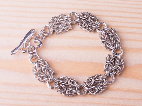 Chainmail silver Bracelet Chainmaille Jewelry Chain Mail
