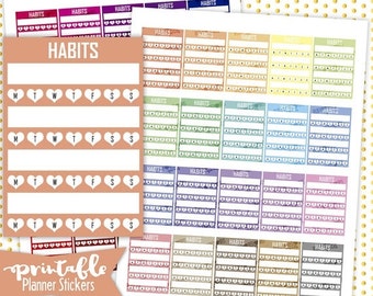Habit tracker stickers | Etsy