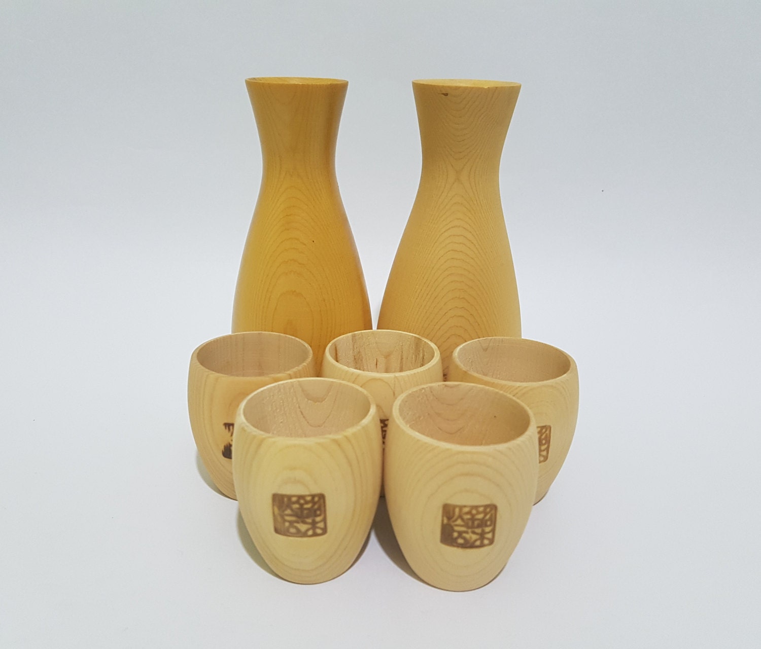 Hinoki Japanese Cypress Wooden Sake Set CecysAsianShop