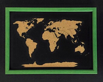 Cork world map | Etsy